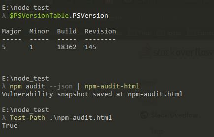 Powershell Issues Issue EventOneHQ Npm Audit Html GitHub