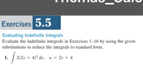 solved exercises 5 5evaluating indefinite integralsevaluate