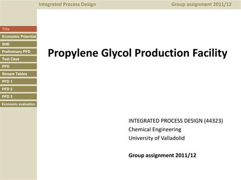 PPT Propylene Glycol Production Facility PowerPoint Presentation