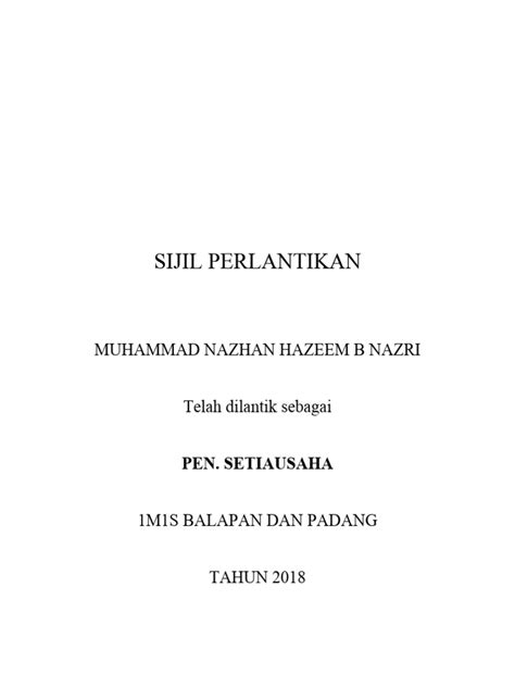 Sijil Perlantikan Templete Pdf