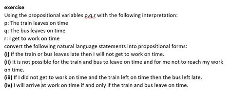 Solved Exercise Using The Propositional Variables Pqr With