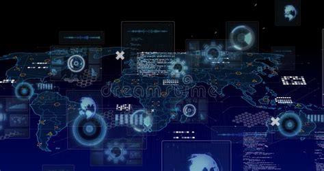 Image Of Scopes Markers And Data Processing Over World Map Stock