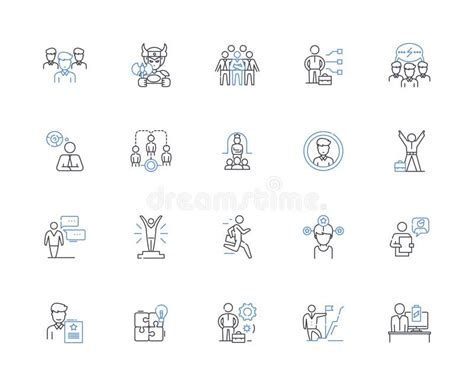 Consortium Line Icons Collection Partnership Collaboration Alliance