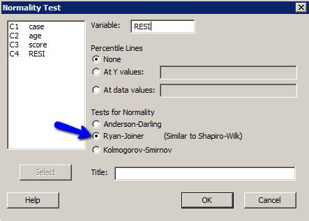 Conduct Regression Error Normality Tests STAT 501