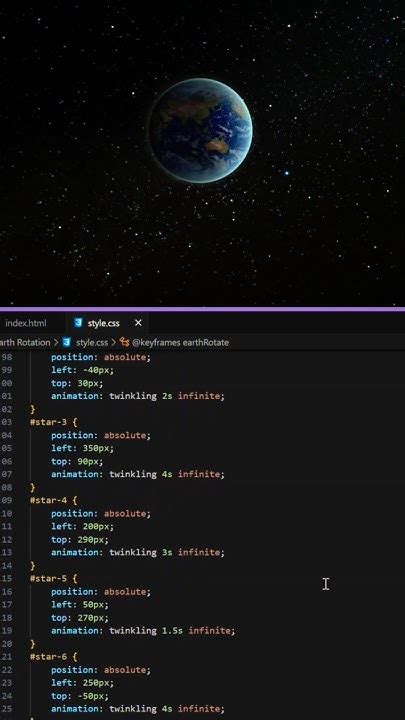 Earth Rotation Animation Html Css Shorts Youtube