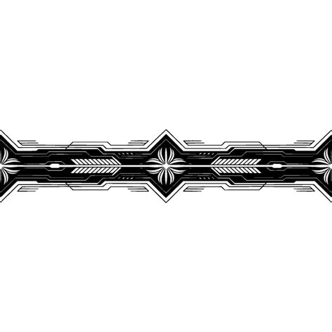 Geometric Tech Floral Ornament Black And White Element 67104595 Vector