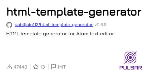 Html Template Generator