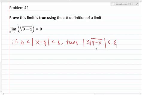 solved prove the statement using the ε δdefinition of a limit limx →9