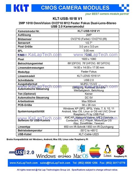 Buy Wholesale Hong Kong Sar Klt Usb 1018 V1 2mp 1018 Ov2710 M12 Fester