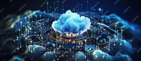 Premium Photo Data Transfer Cloud Computing Technology Concept