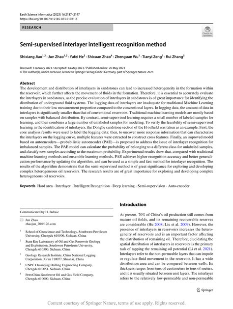 Semi Supervised Interlayer Intelligent Recognition Method