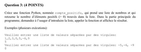 Question 3 4 Points Créez Une Fonction Python