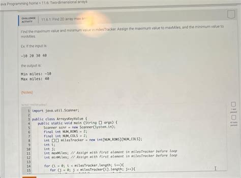 Solved Ava Programming Home 116 Two Dimensional Arrays