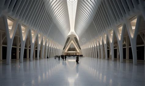 Abstract Futuristic Modern Architectural Building Ai Generative Stock Illustration