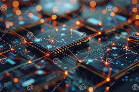 Mobile Data Network Concept With Futuristic Wireless Technology And Coverage Stock Image