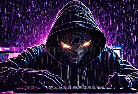 Computer Hacker With Hood And Hacker Computer Hacker With Hood And Hacker Hacker With Computer