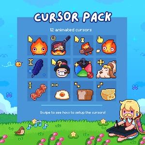 Kawaii Mouse Cursors Pack Designs Desktop Decor Cute Pixel Art Animated Cursor Pointers