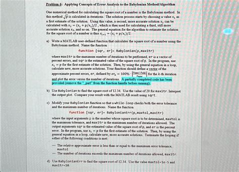 solved problem 6 applying concepts of error analysis to the