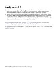 BIO310 Assignment 1 Rubrics Docx Assignment 1 1 From An Anatomical And Physiological