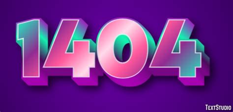 1404 text effect and logo design number