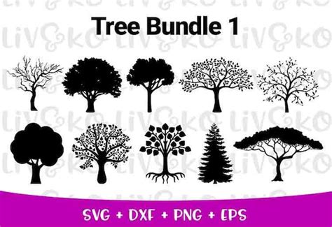 Trees Bundle Svg Trees Bundle Cut File Instant Download Etsy