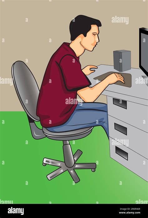 Silhouette Man Front Computer Hi Res Stock Photography And Images Alamy