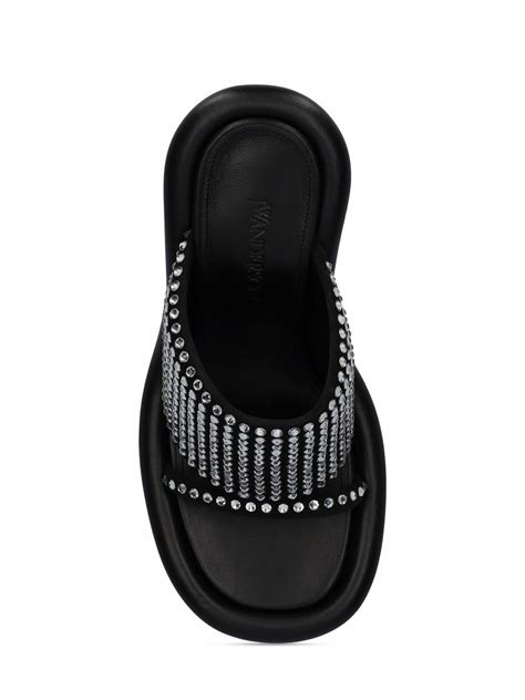 Jw Anderson 90mm Bumper Leather And Crystal Mules Jw Anderson