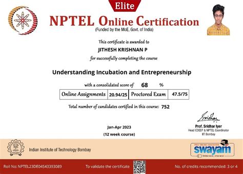 Jithesh Krishnan P On Linkedin Connections Entrepreneurship Swayam