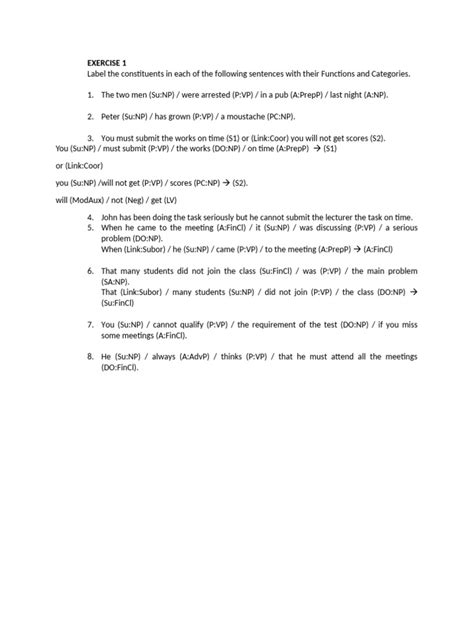 Exercise 1 Sentence Types C11 42 Pdf