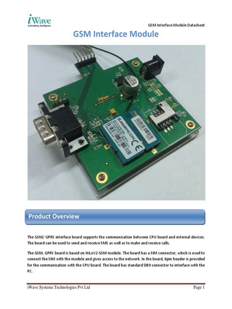 Gsm Interface Module Product Overview Pdf Gsm Input Output