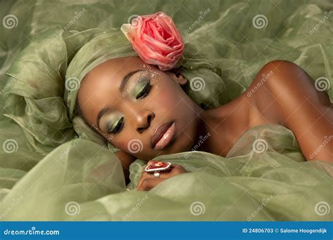 Green Fairy Fantasy Woman Stock Image Image Of Roses