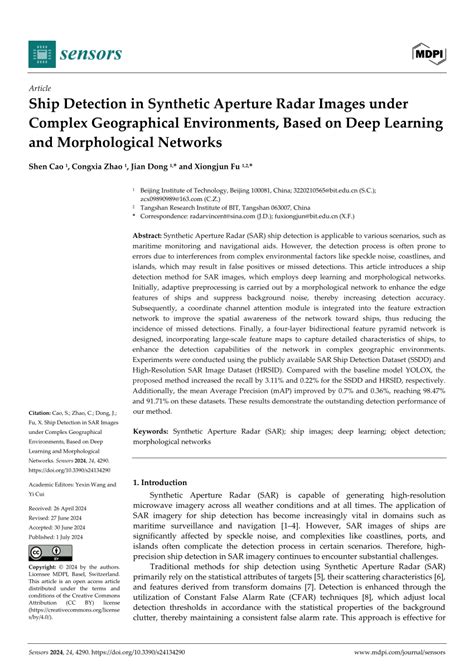 Pdf Ship Detection In Synthetic Aperture Radar Images Under Complex Geographical Environments
