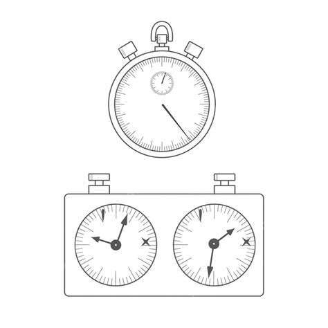 Illustration Of Isolated Vector Graphics Depicting A Sport Stopwatch And Chess Timer Clock With Illustration Of Isolated Vector Graphics Depicting A Sport Stopwatch And Chess Timer Clock With