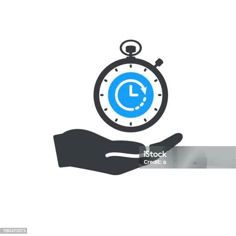 시계 기호 카운트 다운 마감 일 일정 계획 기호와 시간 관리 아이콘입니다 핸드 홀딩 스톱워치 개념에 대한 스톡 벡터 아트 및 기타 이미지 Istock