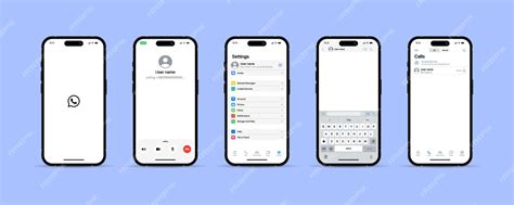 Premium Vector Viber Messenger Iphone App Mockup User Interface Template Online Calls Mobile