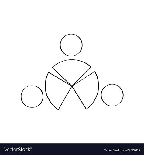 Isolated Teamwork Outline Royalty Free Vector Image