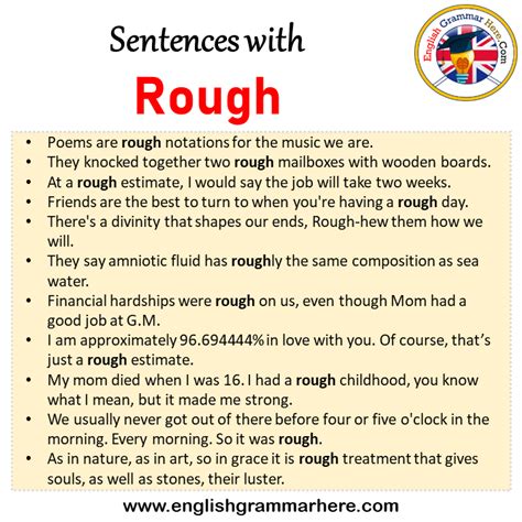 Sentences With Rough Rough In A Sentence In English Sentences For Rough English Grammar Here
