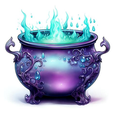 Premium AI Image | beautiful purple Cauldron clipart illustration