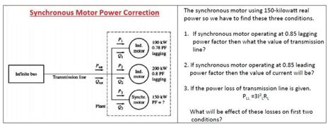 Solved Synchronous Motor Power Correction The Synchronous Chegg