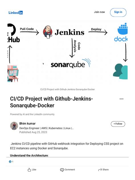 Ci Cd Project With Github Jenkins Sonarqube Docker Pdf Cloud Computing Sudo
