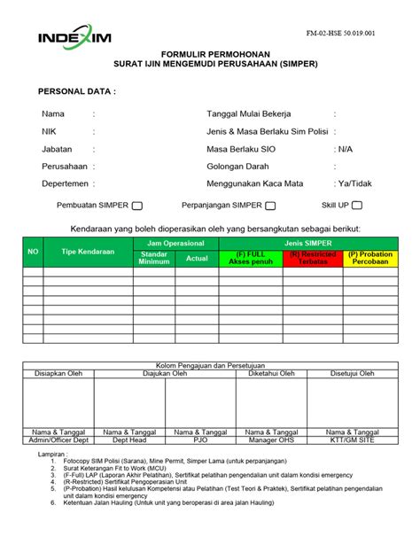 Fm 02 Hse 50 019 001 Form Permohonan Simper Pdf