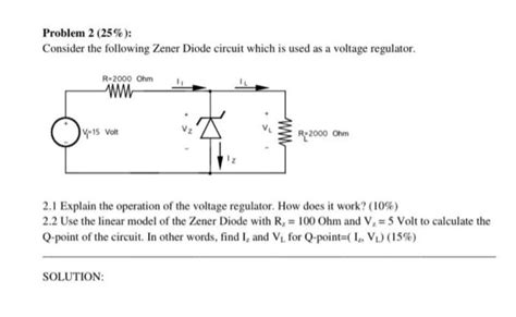 Solved Problem Consider The Following Zener Diode Chegg