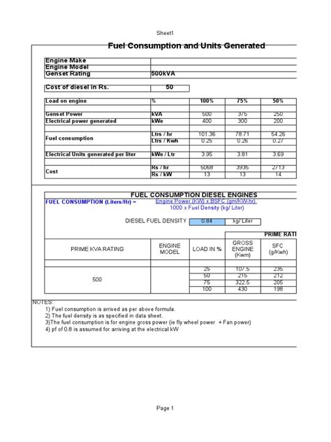 Engine Fuel Consumption Calc Pdf Transport Vehicles