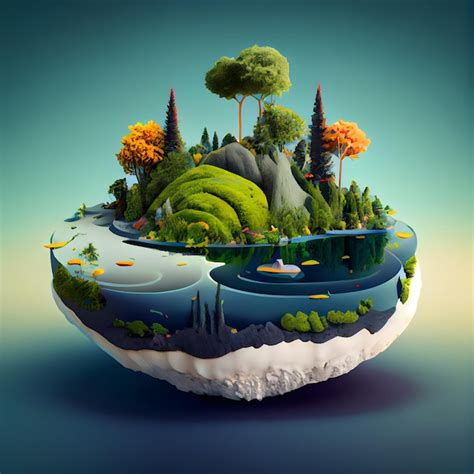 Premium Ai Image Illustration Of Mystical Wonderland Floating In Midair Generative Ai