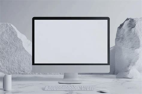 Computer Mockup Design In 3d Rendering Premium Ai Generated Image