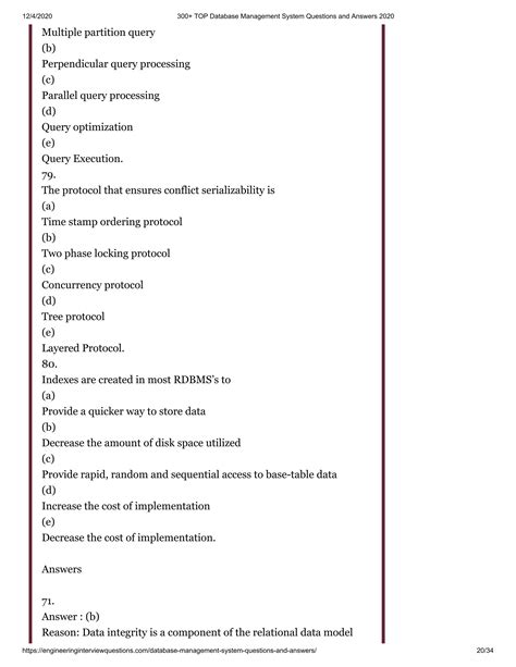 300 Top Database Management System Questions And Answers 2020 Pdf Databases Computer