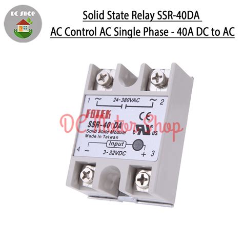 Jual Solid State Relay Ssr 40da Ac Control Ac Single Phase 40a Dc To Ac Shopee Indonesia
