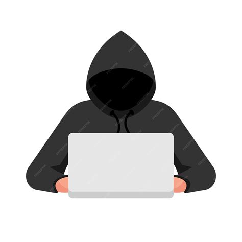 Premium Vector Hacker On A Laptop Personal Data Security Computer Security Crime On The Internet