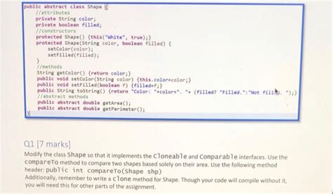 Solved Public Abstract Class Shape Attributes Private