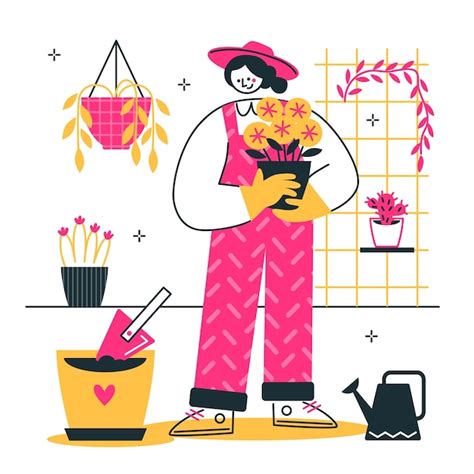 Ilustração Do Conceito De Jardinagem Vetor Grátis